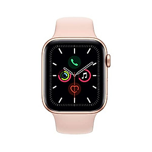 Apple Watch Series 5 (GPS, 40MM) - Gold Aluminum Case with Pink Sand Sport Band (Renewed)