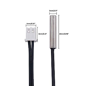 TWTADE 2 Pcs 3M 10K B3950 Thermistor Temperature Sensor,able to Support -25 to 125 Degree Celsius,Sensitive NTC Temperature Sensor Probeprobes has 5 * 25mm Stainless Steel housing NTC-3M-2P