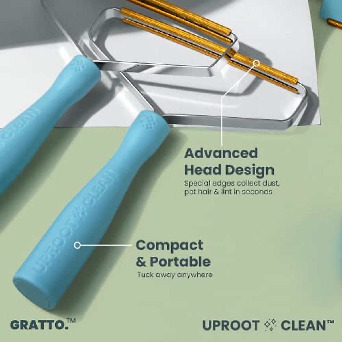 Uproot Cleaner Pro Reusable Cat Hair Remover - Special Dog Hair Remover Multi Fabric Edge and Carpet Scraper by Uproot Clean - Easy Pet Hair Remover for Couch, Pet Towers & Rugs - Gets Every Hair!