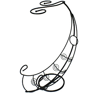 GWYAN Desktop Wine Bottle Holder Stand Vintage Freestanding Wine Rack & Wine Glass Holder Display Rack(Hold 1×Bottles and 2× Cups)