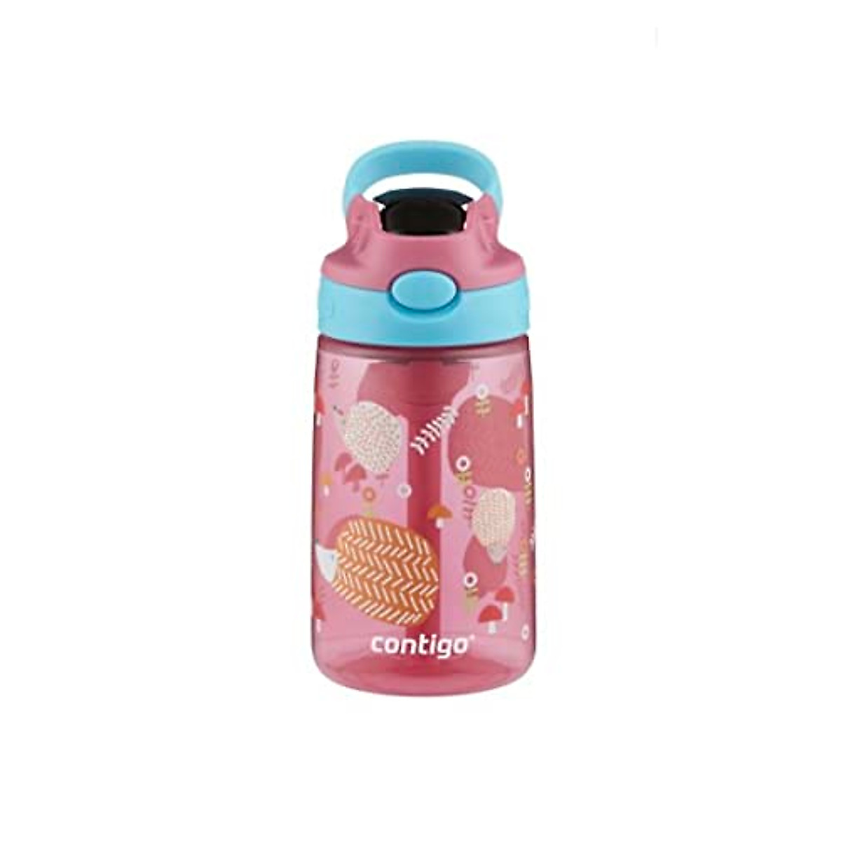 Contigo Kids Water Bottle with Redesigned AUTOSPOUT Straw, 14 oz., pink hedge hog