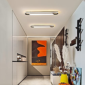 Naroume Modern LED Ceiling Light, 28.3" Flush Mount Ceiling Lamp, 50W Dimmable Metal Ceiling Chandelier Lighting Fixture for Living Room Bedroom Dining Room Office Hallway Aisle