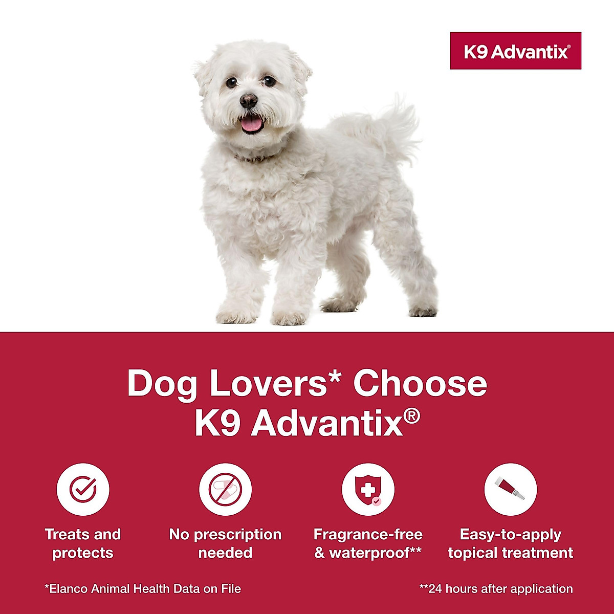 K9 Advantix Flea, Tick & Mosquito Prevention for Dogs 4-10 lbs. | Flea Drops for Small Dogs | Apply Monthly | 2 Treatments