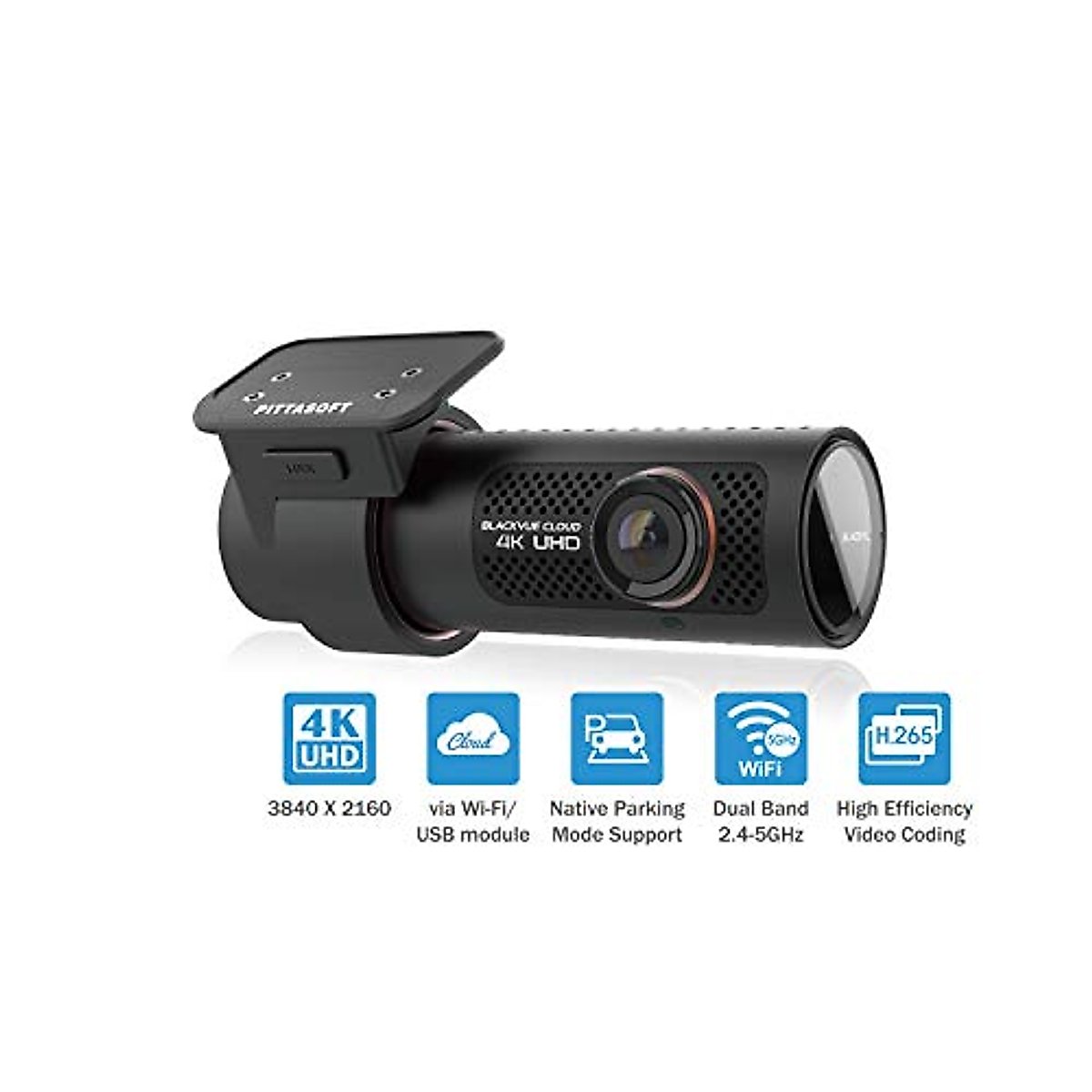 BlackVue DR900X-1CH with 32GB microSD Card | 4K UHD Cloud Dashcam | Built-in Wi-Fi, GPS, Parking Mode Voltage Monitor | LTE via Optional CM100 LTE Module