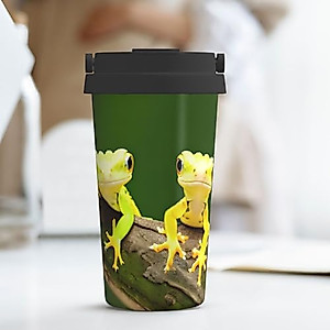 WANGZHAO Two Geckos Print Double Wall Stainless Steel Vacuum Insulated Tumbler Cup Home Thermal Cup