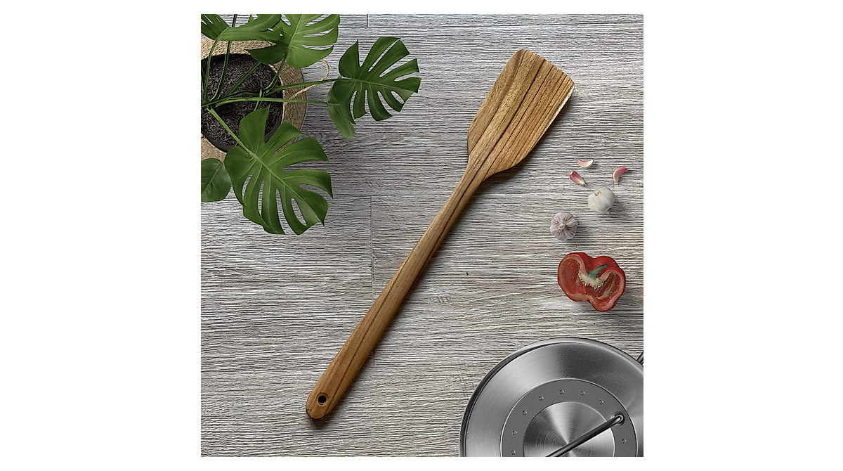 Heavy Duty Teak Long Wooden Spatula for Cooking & Stirring