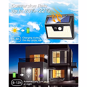 Peasur Solar Outdoor Lights [2 Pack/140LED], Motion Sensor Outdoor Lights Ultra-Bright, Solar Powered Security Lights 3 Working Modes, Solar Lights Outdoor Waterproof for Outside Garden Yard (500LM)