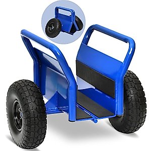 Heavy Duty Panel Dolly with Handle All Terrain Moving Cart with 2Pcs 10" Solid Rubber Tires Wheels 1000LBS Load Capacity Handling Panel Dolly Handling Door Dolly Handling Timber Dolly