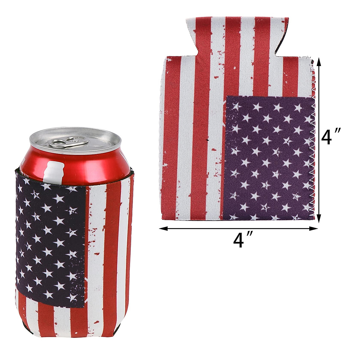 Grehge 16 Pcs American Flag Beer Can Coolers 17 Oz Independence Day Collapsible Soda Cover Coolies Patr Beauty Cleansing Brush Facial Scrub,Beauty Cleansing Brush