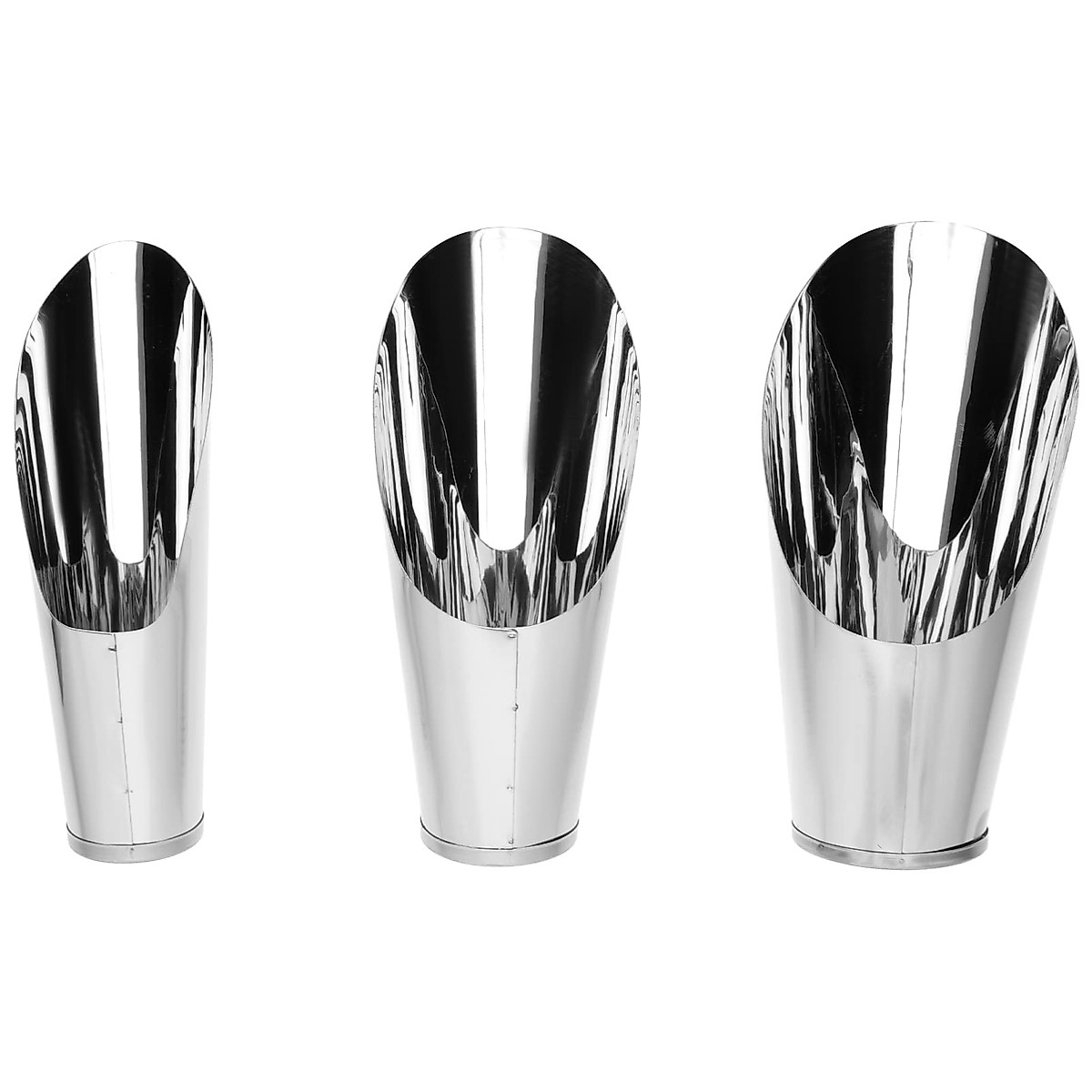 3pcs Soil Shovel Cups Bonsai Soil Scoops Stainless Steel Garden Shovels Small Soil Scoops Gardening Hand Tools Silver