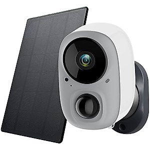 FIYEE Security Cameras Wireless Outdoor Solar Powered, 1080P WiFi Outside Surveillance Camera for Home Security, Lifetime Free Cloud Storage