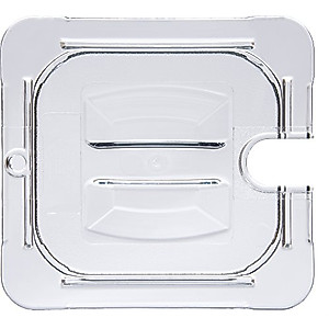 Carlisle FoodService Products 10311U07 Polypropylene Universal Handled Notched Lid, 6-7/8" Length x 6.31" Width x 7/8" Height, Clear, For TopNotch One-Sixth Size Food Pans (Case of 6)