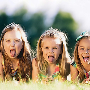 8 Pieces Girls Princess Tiara Crown Rhinestones Tiara Headband Crystal Toddler Crown for Wedding Birthday Crown Party (Vintage Style,Alloy, Rhinestones)