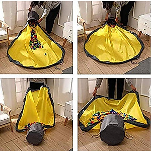 Toy Storage Basket and Play Mat Quick Storage Bag Collapsible Durable Basket- Prize Box, Reward Box, Treasure Chest for Baby/Kids/Toddlers In Toy Room, Classroom(gray)