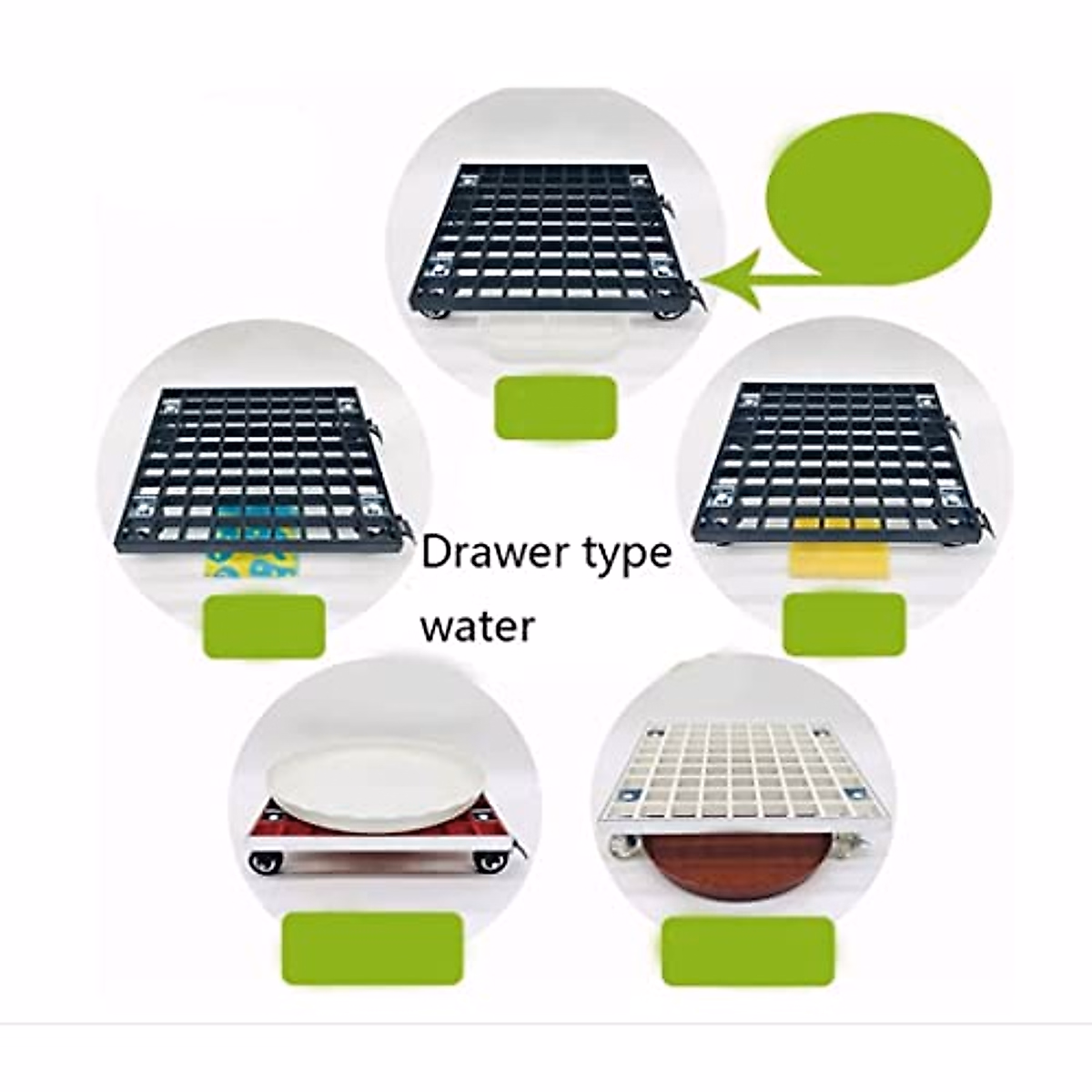 GVILTY Plant Caddy with Wheels Heavy Duty,Rolling Plant Stand 330lb Capacity, Outdoor Planter Caddies Large Flower Pot Mover Plant Dolly Holder Planter Trolley Casters black-46cm/18in