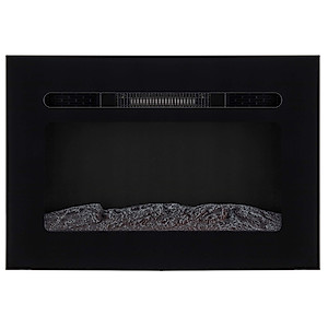 RecPro RV Fireplace 26" | Recessed Electric Fireplace | Glass with Log View | Includes Remote | Three Different Flame Color Options