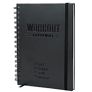 Hardcover Fitness Journal Workout Planner for Men & Women - A5 Sturdy Workout Log Book to Track Gym & Home Workouts