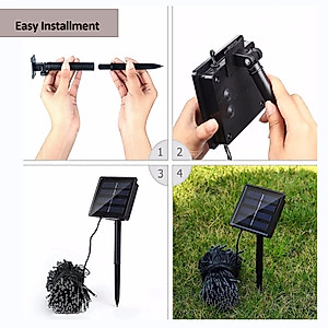 kemooie 2 Pack of 240 LED Solar Green Christmas Lights, 8 Twinkle Lights Modes Waterproof Solar Powered Fairy Lights, Outdoor Solar String Lights for Garden Patio Tree Yard Decorations (Green)