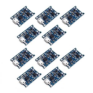 Songhe TP4056 Charging Board Module Micro USB 5V 1A 18650 Li-ion Lithium Battery Charger Module with Protection Dual Functions (10PCS)
