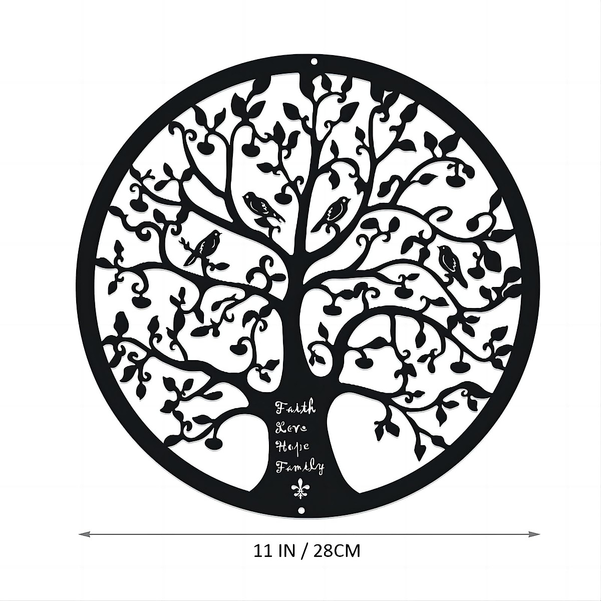 ESTART Tree of Life Metal Wall Art 2 Set, Family Tree with birds on branch Wall Hanging Decoration for Balcony Patio Porch Bedroom Living Room Garden Office and Farmhouse