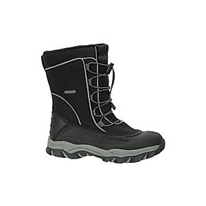 Mountain Warehouse Park Youth Kids Snow Boots - Warm Winter Shoes Black Kids Shoe Size 5 US