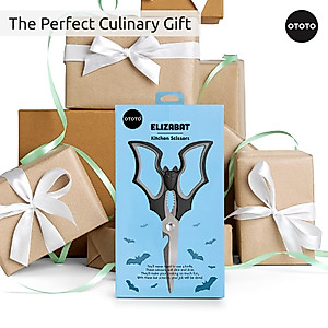 NEW!! Elizabat Kitchen Scissors by OTOTO - Halloween Goth Cute Bat Kitchen Shears, Gothic Scissors Kitchen Utensils - Spooky Bats Halloween Gifts, Cooking Scissors, Kitchen Gadgets, Goth Gifts