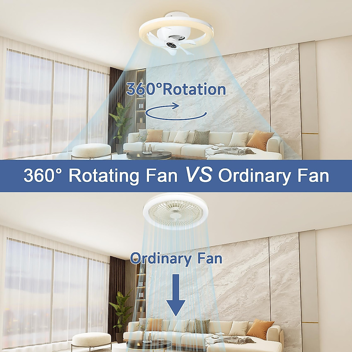 alescu Ceiling Fans with Lights E26 Base, 10" Ceiling Fan with Memory Function,Fan with Shake Head Function for Bedroom, Living Room, Kitchen, Balcony