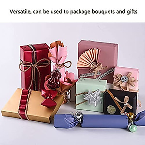 ALL SPECIAL 20 Sheet Waterproof Wrapping Paper No Folding Marks Double Sided Floral Wrapping Paper Florist Bouquet Material, for Mother's Day Party Birthdays Weddings Valentine's Day (red + gold)