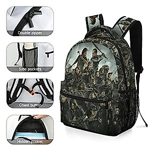 Unisex Adult Backpack The Apocalyptic Walking Horror Drama Dead Backpack Multifunctional Daypack Fashion Casual Daypack Classical Basic Briefcase Laptop Bag