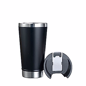 FAMKX 17oz Stainless Steel Double wall Vacuum Insulated Tumbler With Beer Opener, Thermos Travel Mug Keep Drink Cold and Hot(Black)