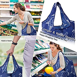 BeeGreen Fun Animal Reusable Shopping Bags Foldable Grocery Totes 10 Pack with Zipper Carry Pouch Cute Shopper Bags XLarge Machine Washable Durable Compact Bags for Groceries