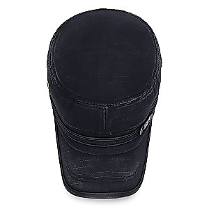 Cadet Army Military Hat Retro Fade Style Flat Top Adjustable (Black+Green, 2)