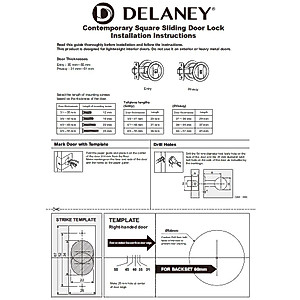 Delaney Hardware 370106 Chrome Contemporary Privacy Square Pocket Lock Polished