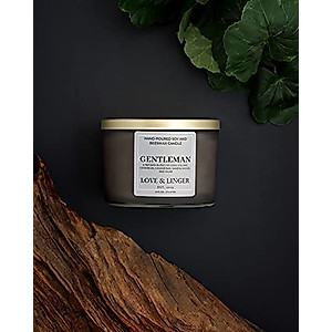 Candles for Men | Masculine Candles | Luxury Soy & Beeswax Candles for Home | 16 oz. Large Jar 3 Wick Candle | Black Tie Candle | Mens Candle | Cologne Candle