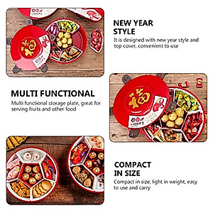 Yardwe Compartment Snack Serving Tray Appetizer Tray Serving Plates Dishes Tradional Chinese Wedding 2021 New Year Spring Festival Tableware