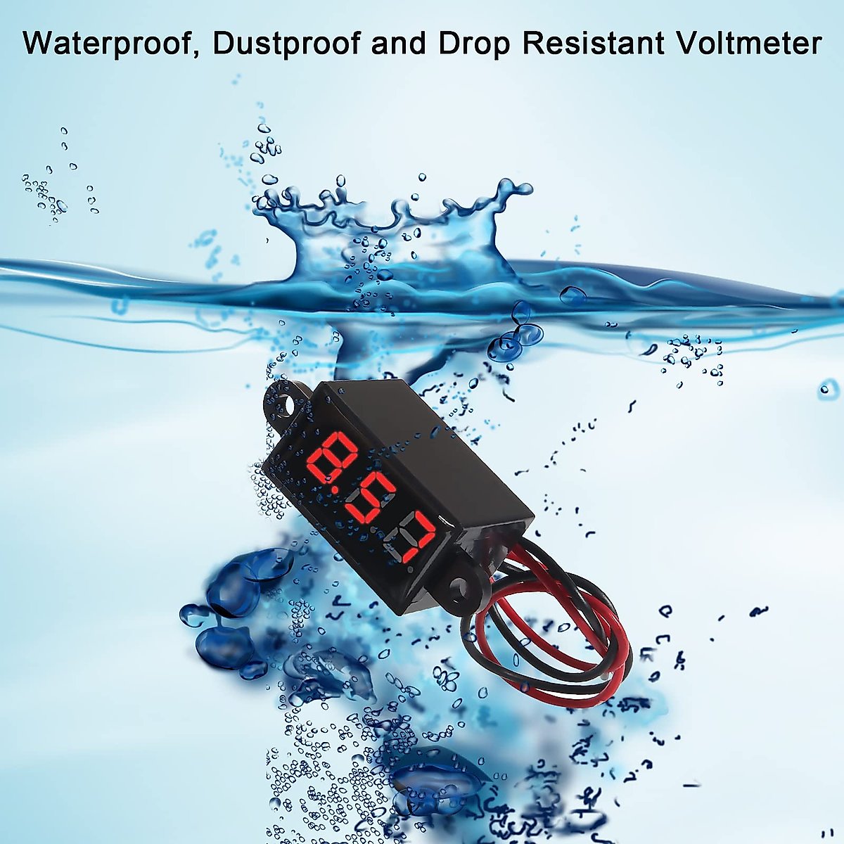 4pcs Mini Digital DC Voltmeter 0.28 Inch Two-Wire DC 3.0V-30V Digital Voltmeter Waterproof Dustproof and Drop Resistant Voltmeter Display Voltage Tester Meter (Red)