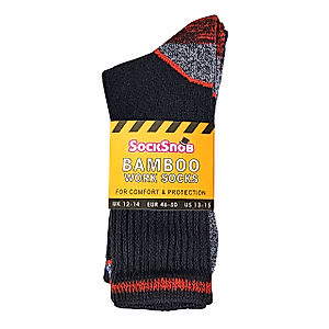 Mens Anti Sweat Moisture Wicking Summer Bamboo Work Socks for Steel Toe Boots (7-12 US, 3 Pack (BWS))