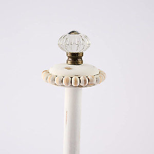 Mud Pie Doorknob Wood Beaded Paper Towel Holder, White, 15"