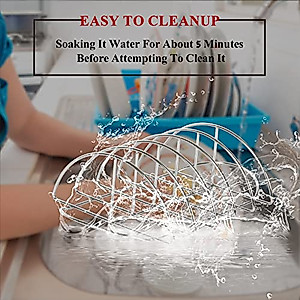 BBQ Rib Rack For Smoker Stainless Steel Rack For Large Big Green Egg and Kamado Joe Smoker Joe and 18" or Larger Grills Roast grill For Charcoal Grill Smoker