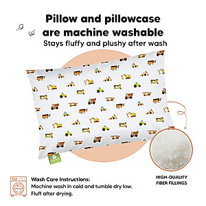 KeaBabies Toddler Pillow with Pillowcase Toddler Pillowcase for 13X18 Pillow - 13x18 My Little Dreamy Pillow - Organic Toddler Pillow Case for Boy, Kids