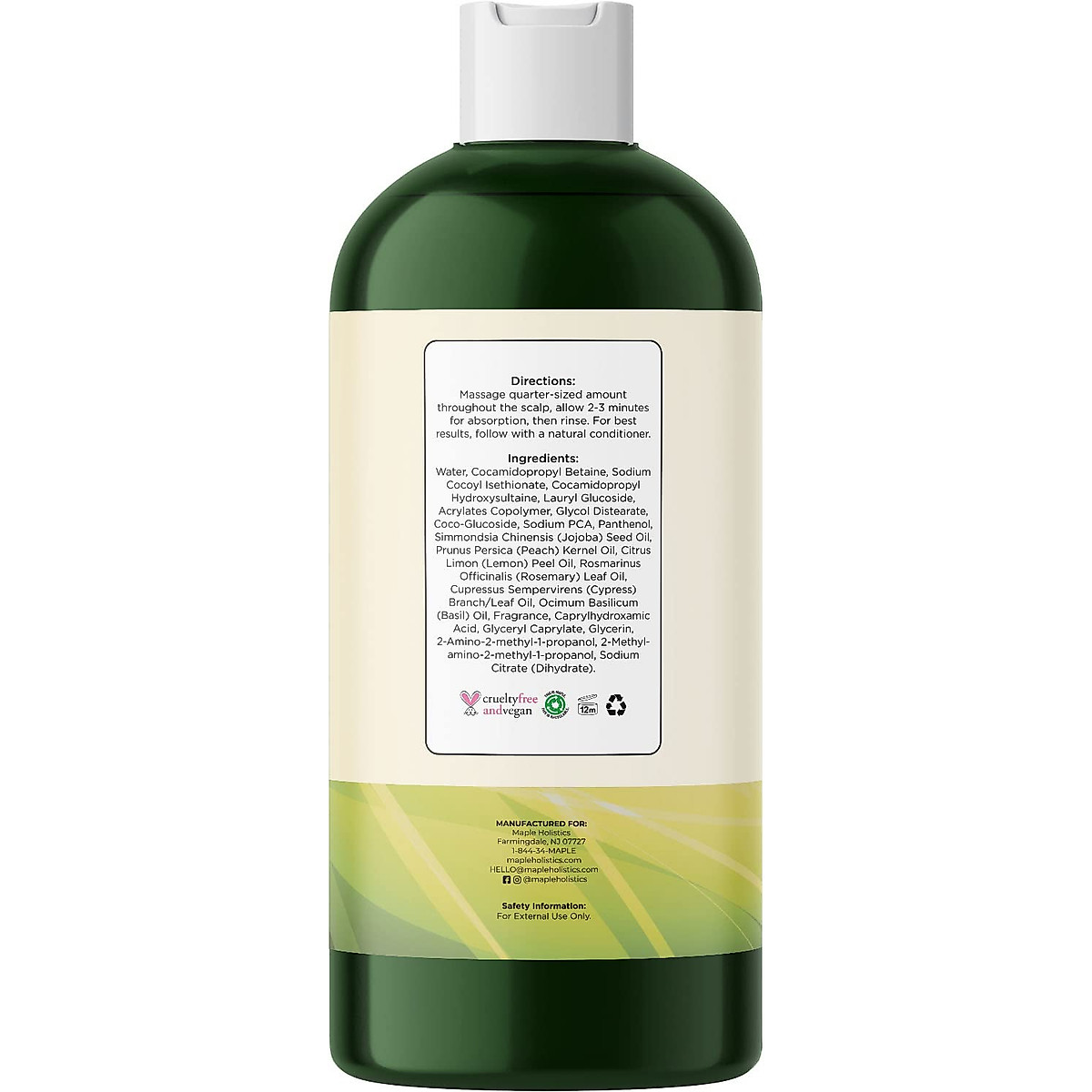 Extra Clarifying Shampoo and Scalp Scrubber - Sulfate Free Cleansing Shampoo for Oily Hair Care with Hair Shampoo Brush and Scalp Exfoliator Made with Recycled Wheat Straw and Soft Silicone 16 fl oz