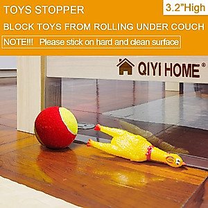 8-Pack Toy Blocker, QIYIHOME Gap Bumper for Under Furniture, BPA Free Safe PVC with Strong Adhesive, Stop Things Going Under Sofa Couch or Bed, Easy to Install