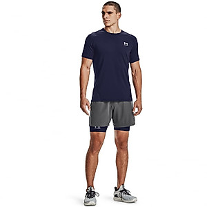 Under Armour Men's Armour HeatGear Compression Shorts , Midnight Navy (410)/White, Small