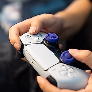 GeekShare Thumb Grip Caps for Playstation 5 Controller, Thumbsticks Cover Set Compatible with Switch Pro Controller and PS4 PS5 Controller, 3 Pairs / 6 Pcs (Purple)