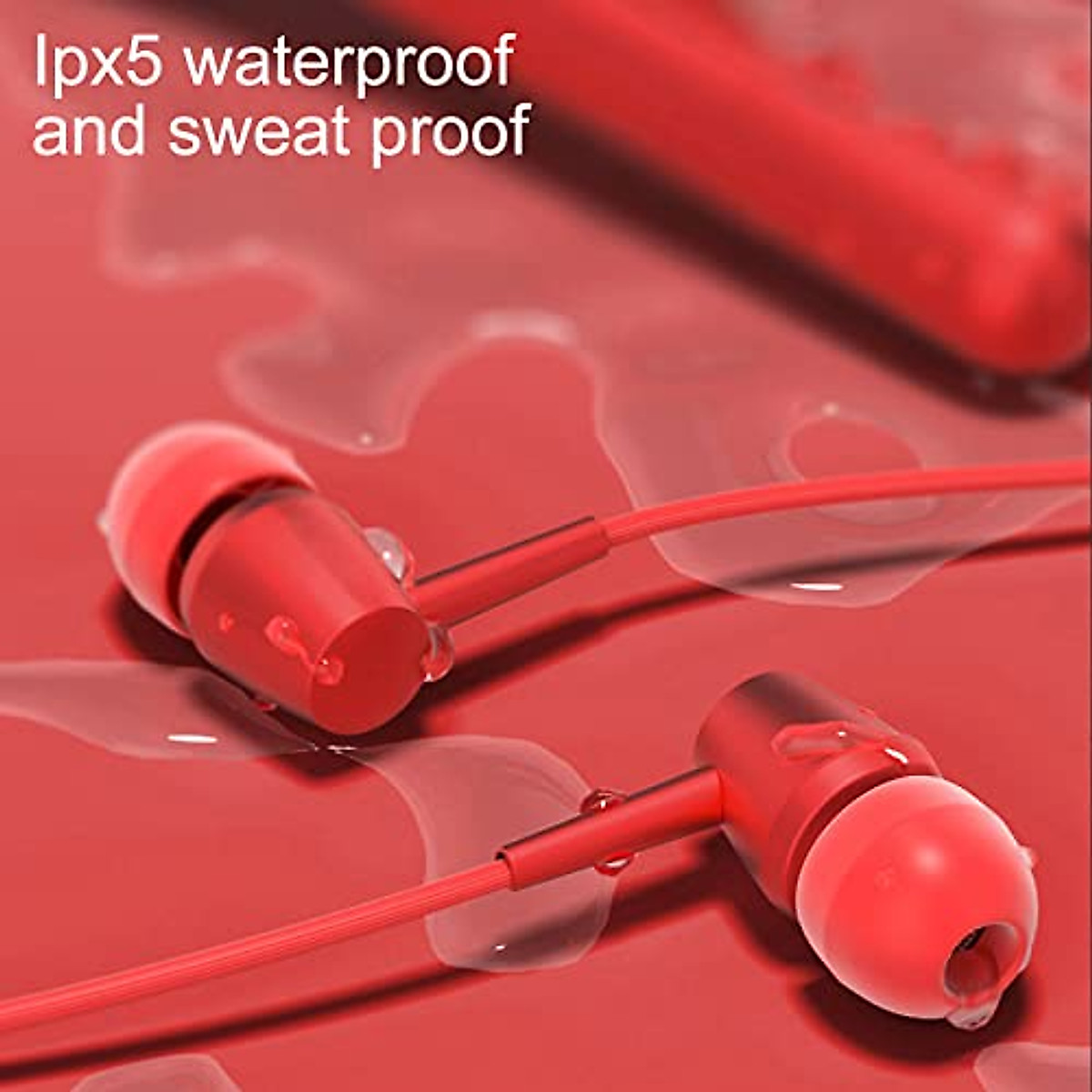 OCUhome 5.0 Wireless Neckband Earphone, IPX5 Waterproof Stereo Wireless Headset with Microphone Noise Cancelling Earphones for Gym Running Compatible with iOS Android Black