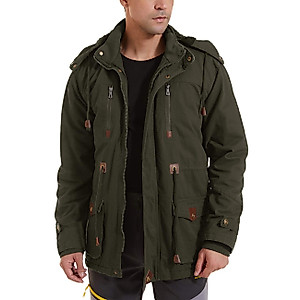 EKLENTSON Mens Windbreakers Jacket Ski Casual Jacket Bomber Cotton Cargo Jacket Men