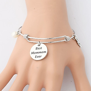 CENWA MomMom Birthday Gift MomMom Bracelet MomMom Jewelry Best Mommom Ever Bracelet (Best Mommom Ever br)