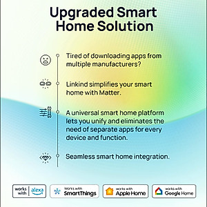 Linkind Matter Smart Light Bulb, Soft White to Daylight Tunable Alexa Light Bulbs, Smart Bulbs Work with Apple Home, Alexa, Google Home, SmartThings, 2.4GHz Wi-Fi LED, A19 E26, 800LM, 60W (4-Pack)