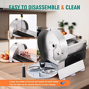 Newhai Electric Vegetable Slicer, Commercial Fruit Slicer 0-0.5'' Thickness Adjustable, Stainless Steel with Maual Mode & Complimentary Blades, for Potato Onion Tomato Lemon (110V)