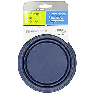 Petmate 23367 Silicone Round 1.5-Cup Travel Bowl for Pets, Navy Blue